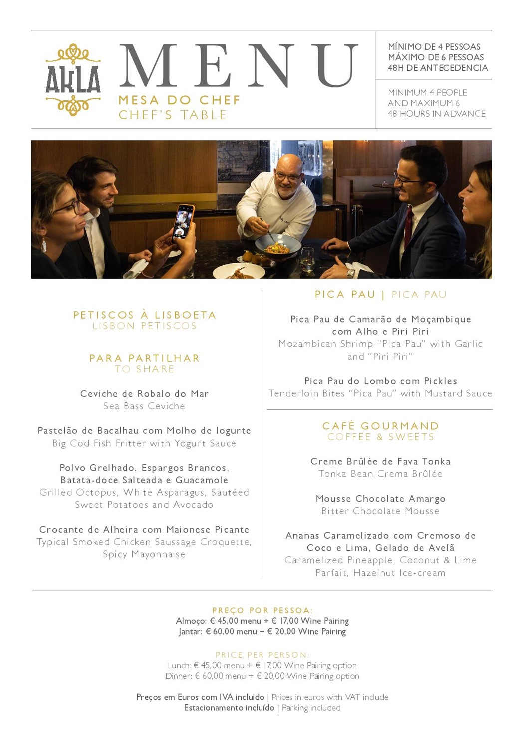 Akla Restaurant apresenta nova experiência gastronómica - Hóteis - Cardápio